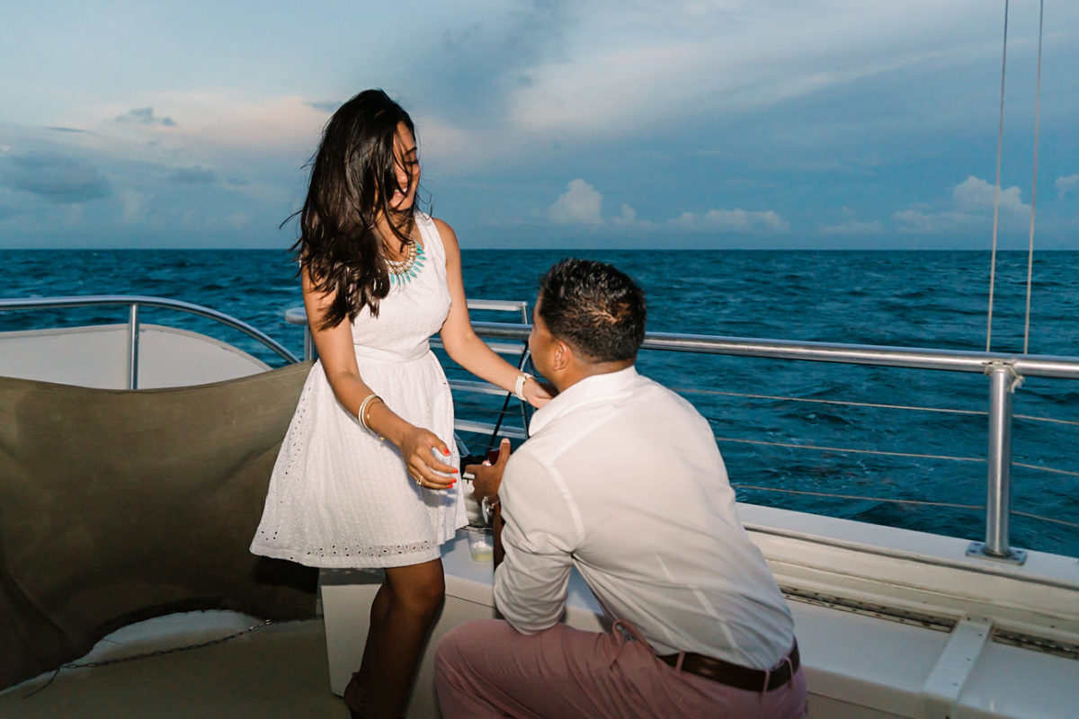 Surprise proposal on a fishing boat in the Florida Keys