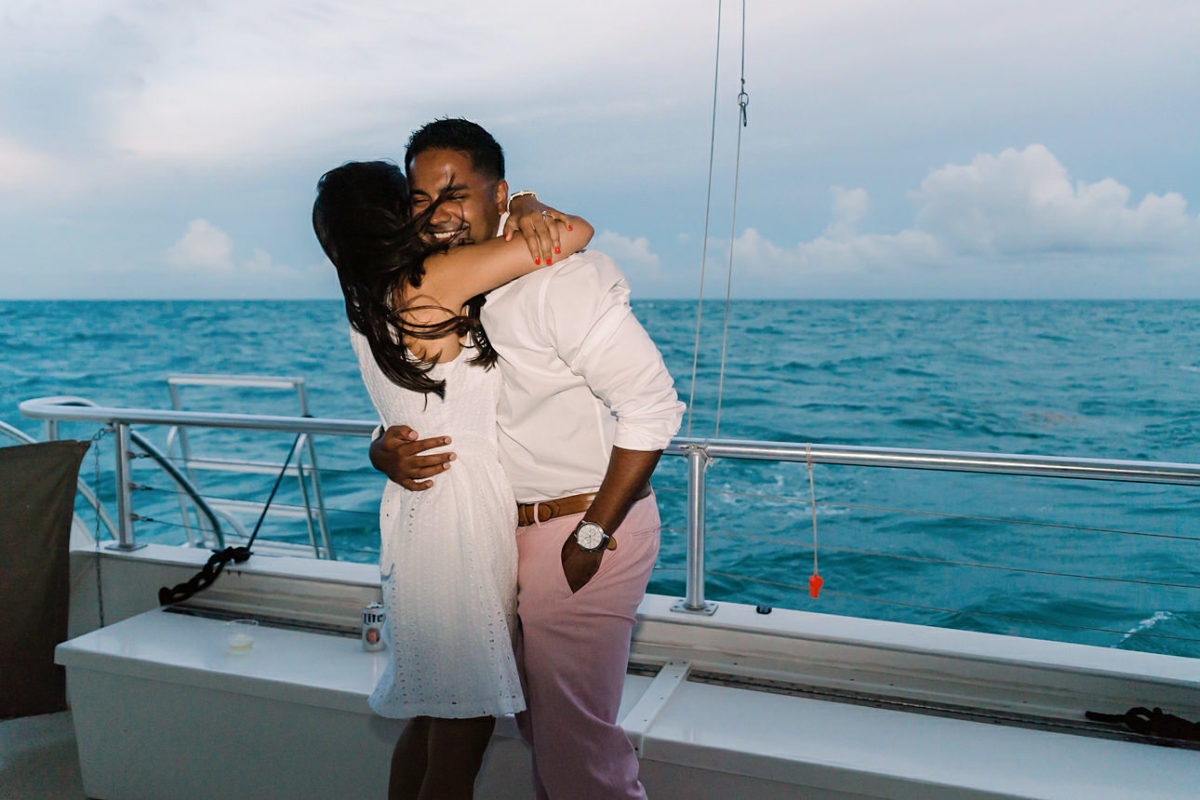 Surprise proposal on a fishing boat in the Florida Keys