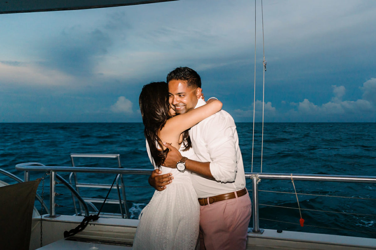 Surprise proposal on a fishing boat in the Florida Keys