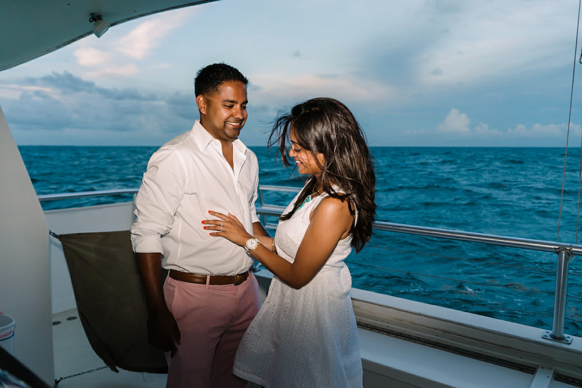Surprise proposal on a fishing boat in the Florida Keys