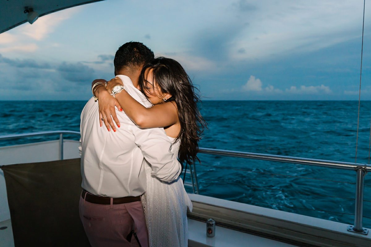 Surprise proposal on a fishing boat in the Florida Keys
