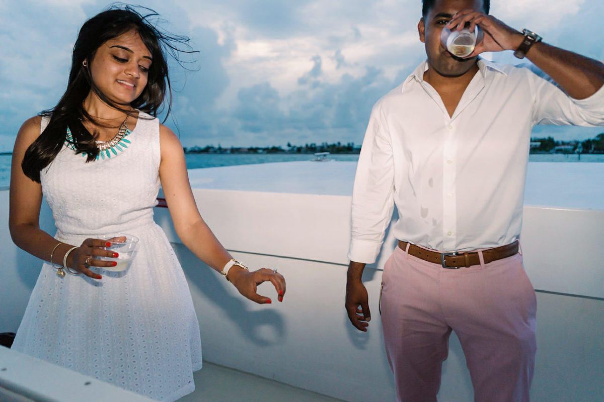 Surprise proposal on a fishing boat in the Florida Keys